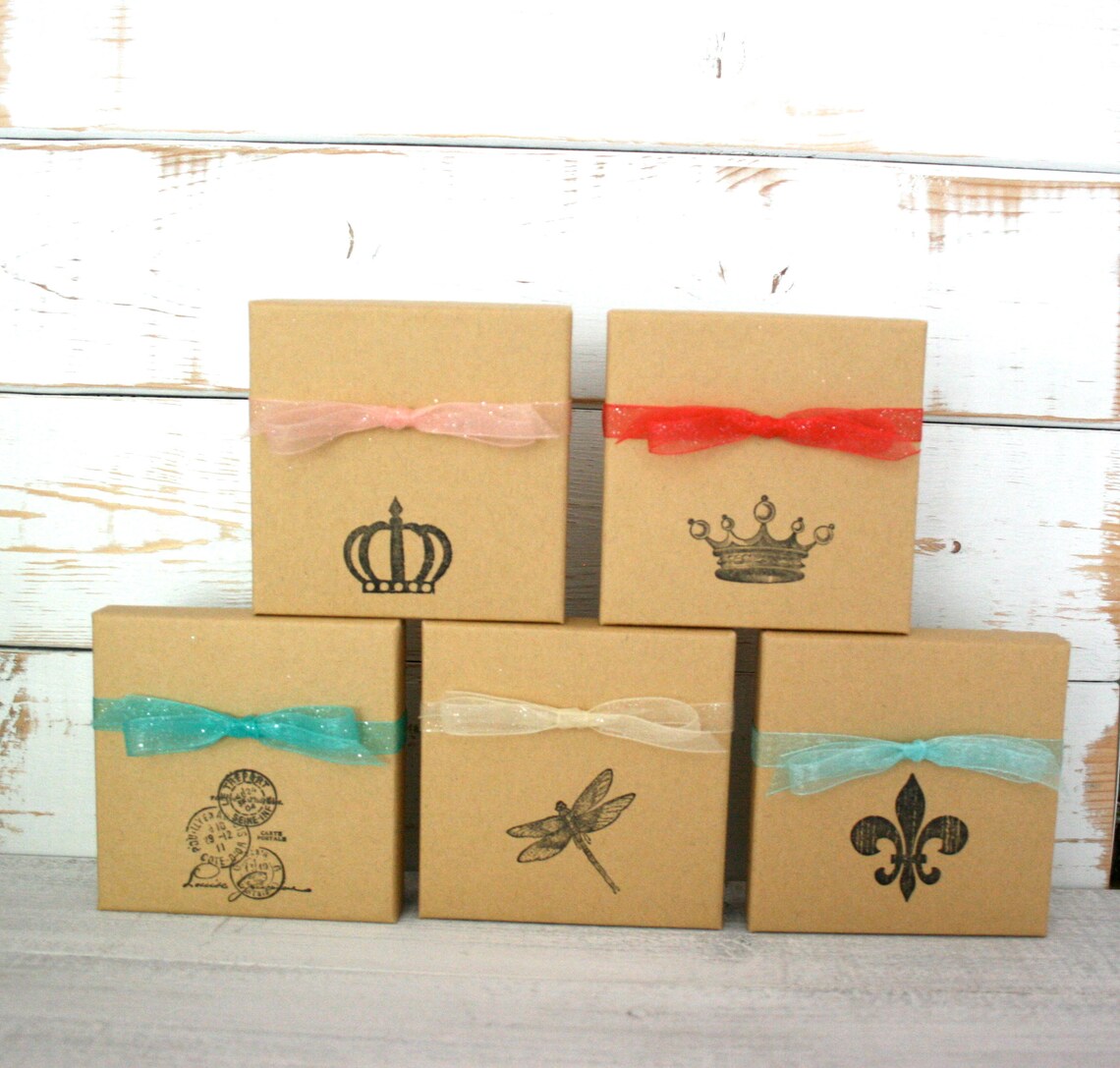 Set of 5 Gift Boxes Paper Gift Box Jewelry Gift Boxes - Etsy