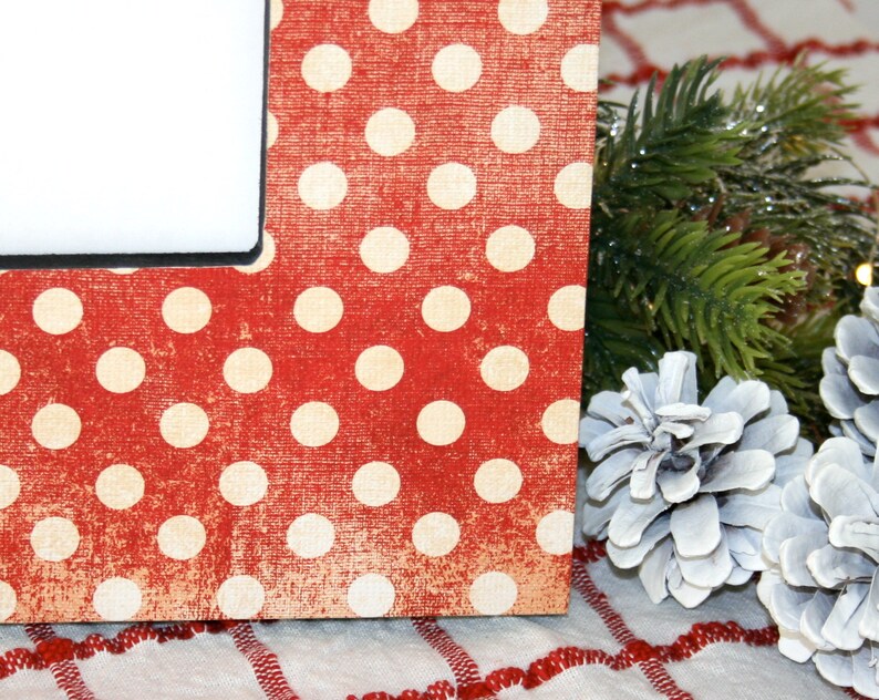 Red and white frame Christmas Picture frame Christmas Decor | Etsy