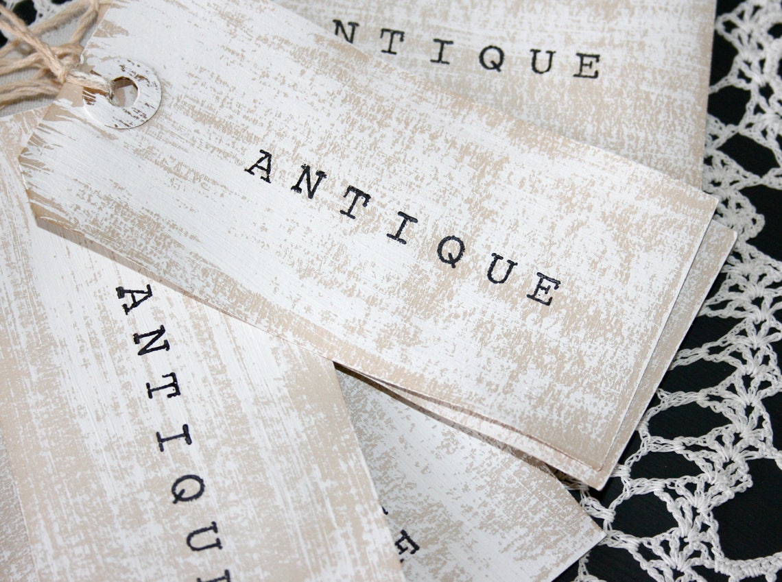 ANTIQUE Gift Tags // Large Shabby Chic Tags // Cottage Style - Etsy