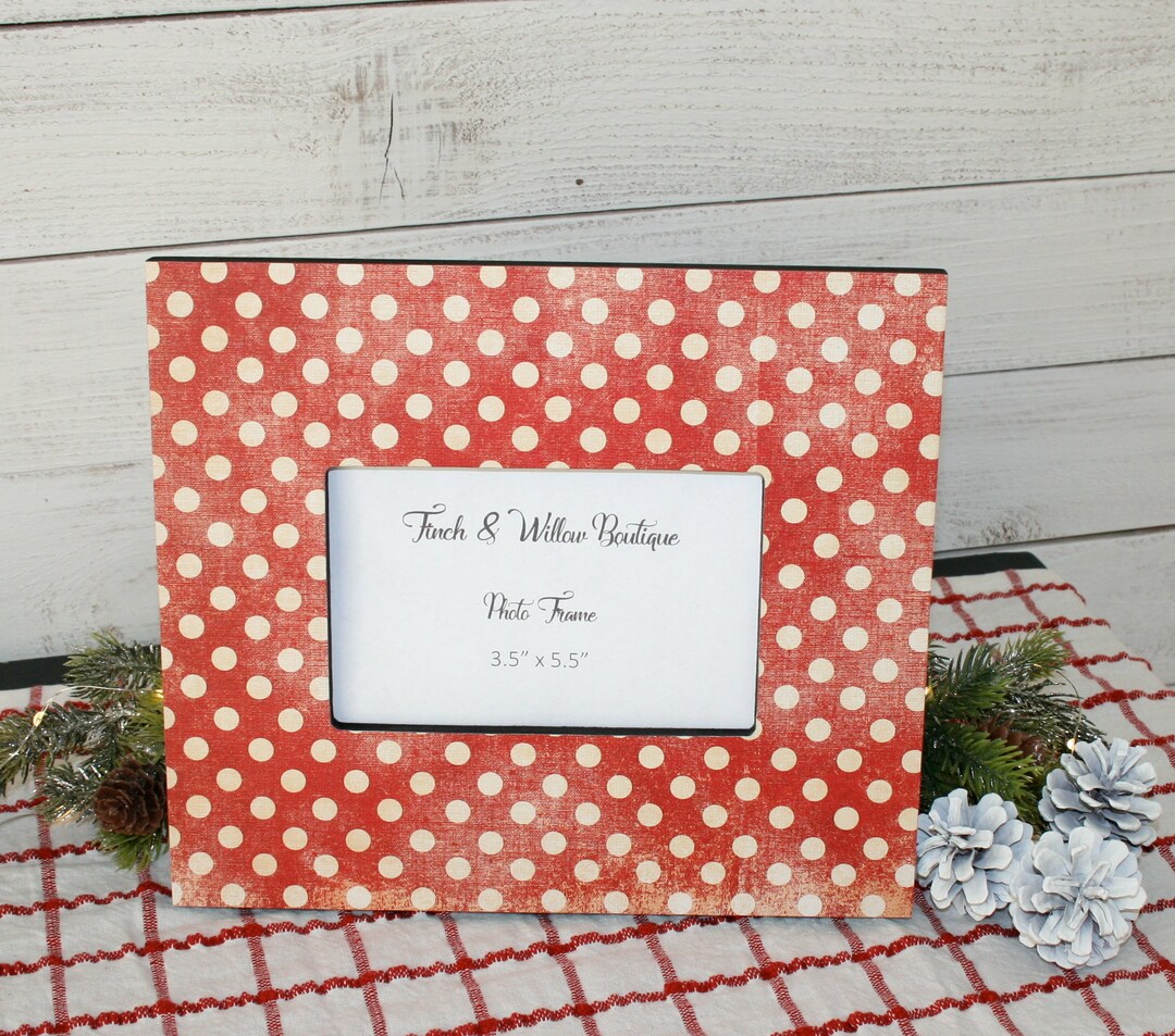 Red and White Frame, Christmas Picture Frame, Christmas Decor, Red ...