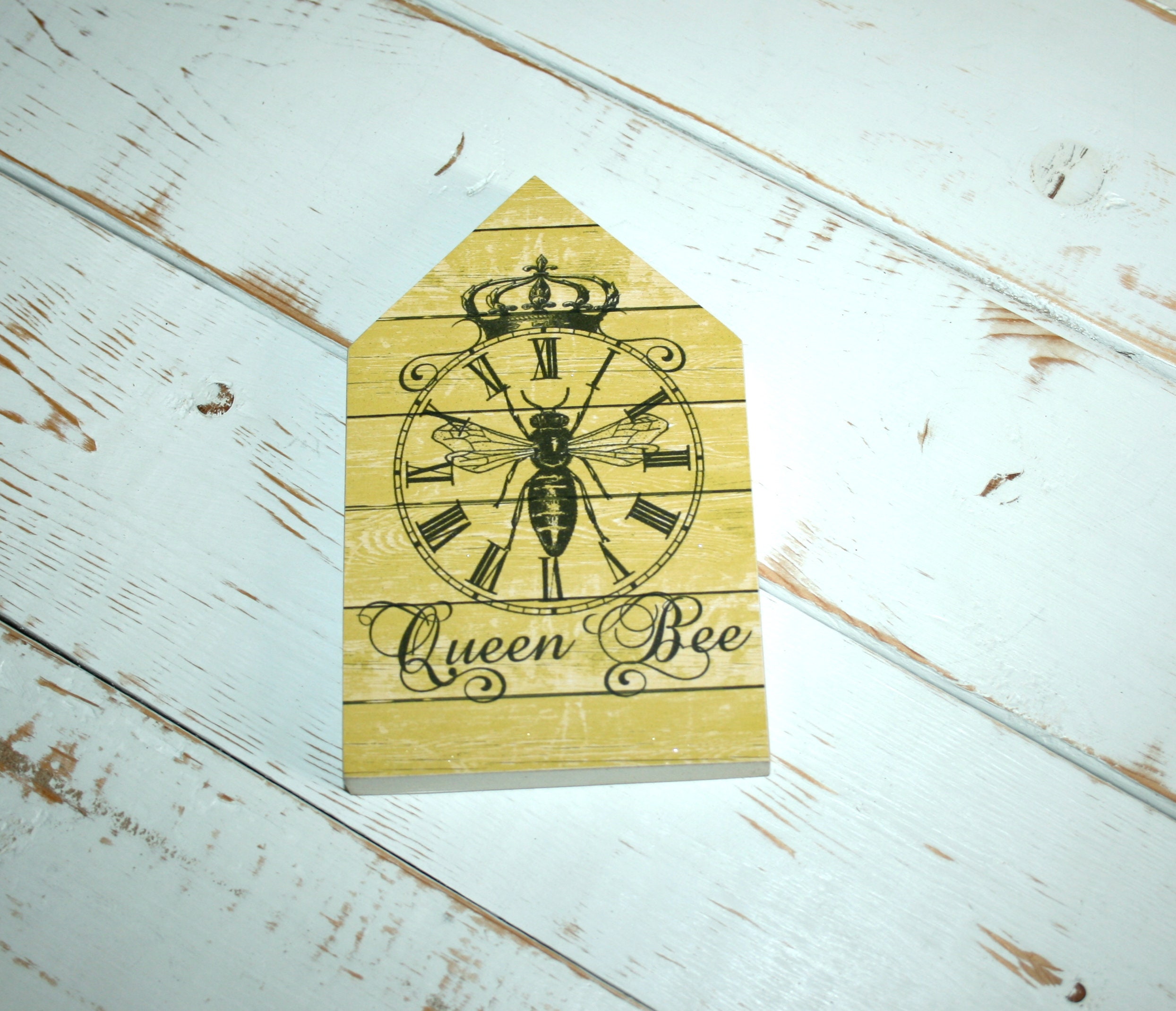 Queen Bee sign Bee decor Wood House Tiered Tray Decor | Etsy