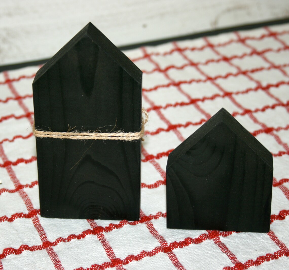 Floral Mini Houses Mini Wood Houses Set of 2 Houses Wood - Etsy