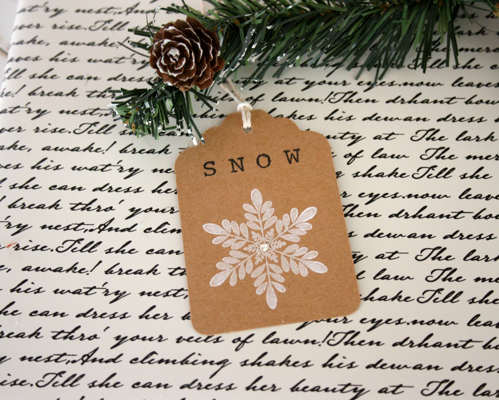 Snowflake Gift Tags // SNOW Tags // Set of 6 Gift Tags // Shabby Chic ...