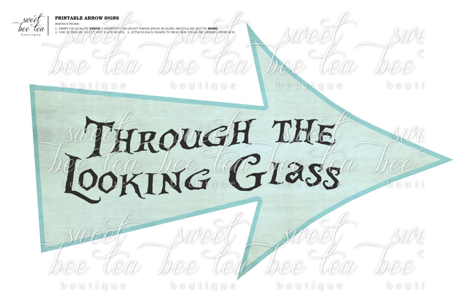 Alice in Wonderland - Printable Arrow Signs - Birthday Tea Party ...