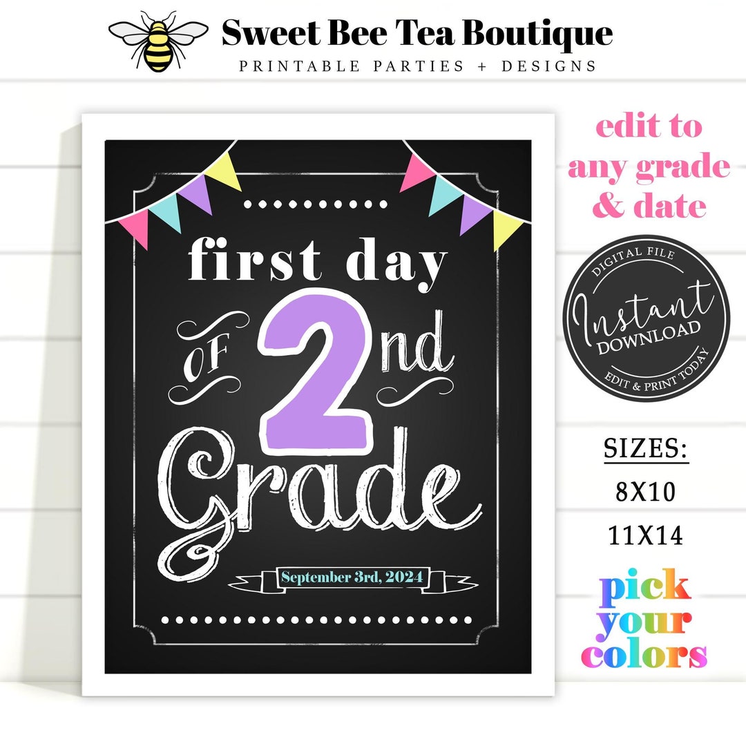 DIY First Last Day of School Printable Sign Poster Boys Girls Back to ...