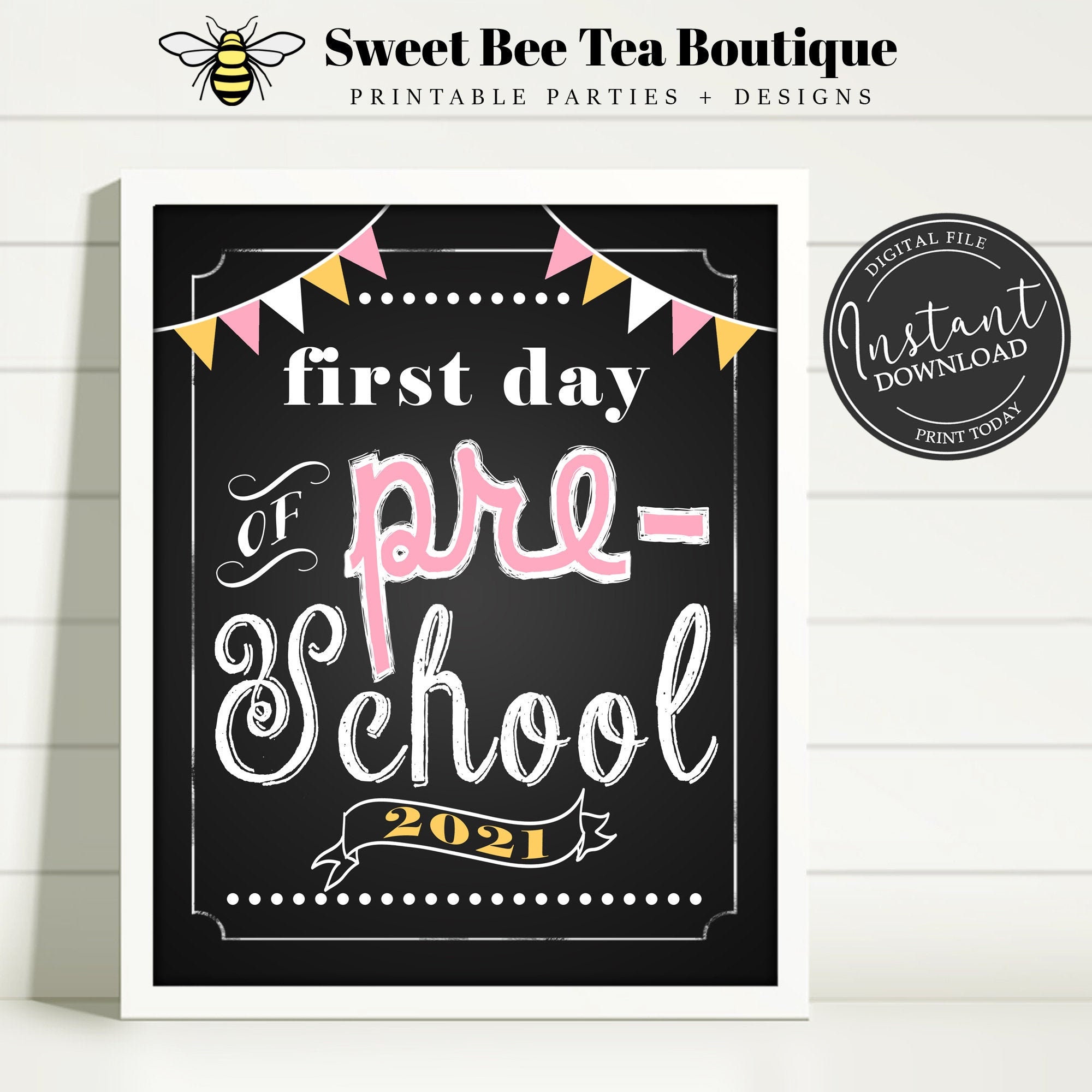 Primer día de escuela cartel de signo imprimible Niños Niñas | Etsy