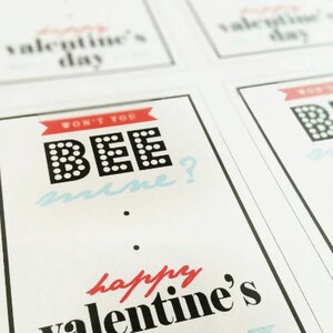 Happy Valentine's Day Won't You BEE Mine - Printable Cards - School ...