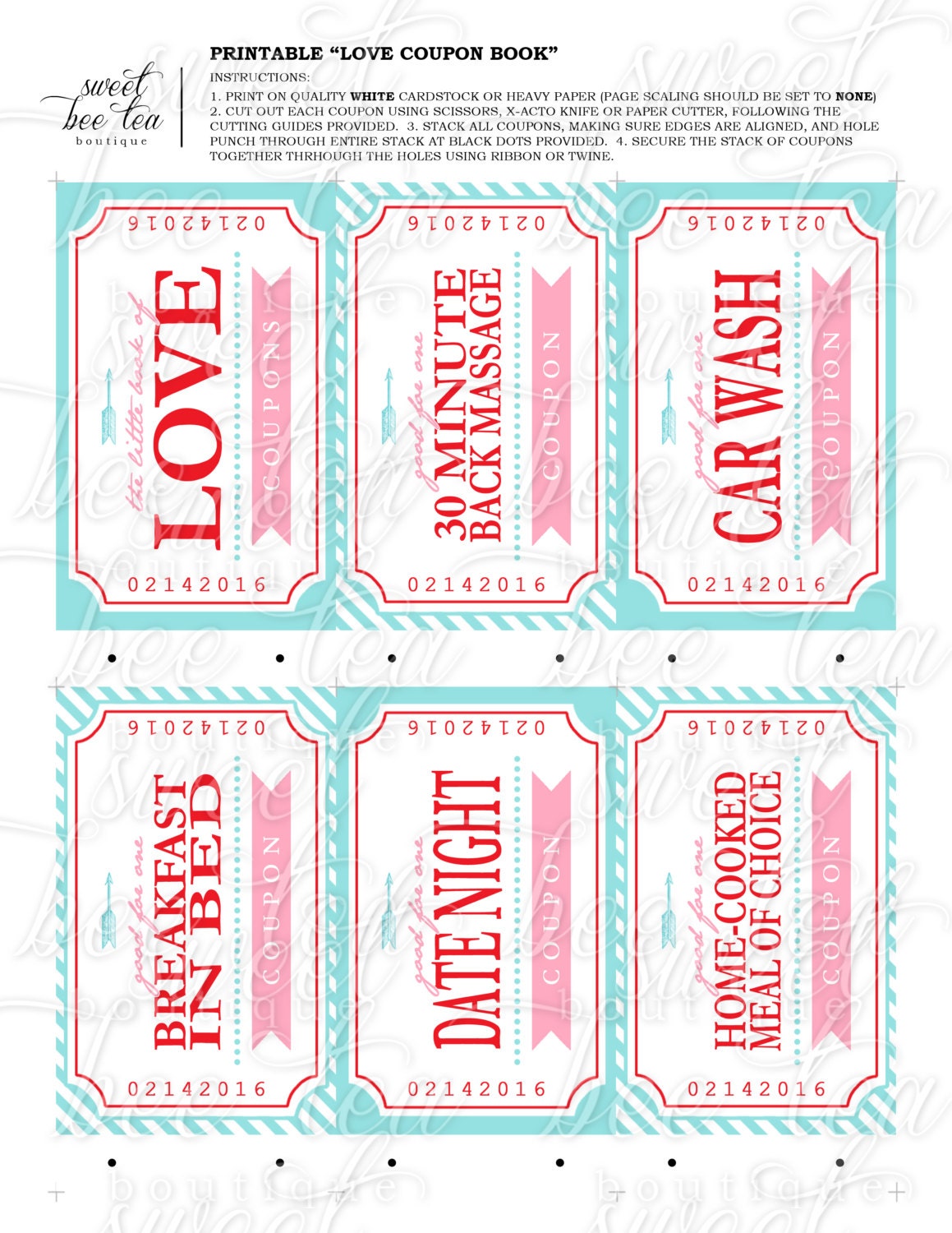Love Coupon Book Valentine's Day Mother's Day | Etsy