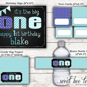 Baby Boys Blue Ombre Custom Birthday Invitation Invite - Printable ...