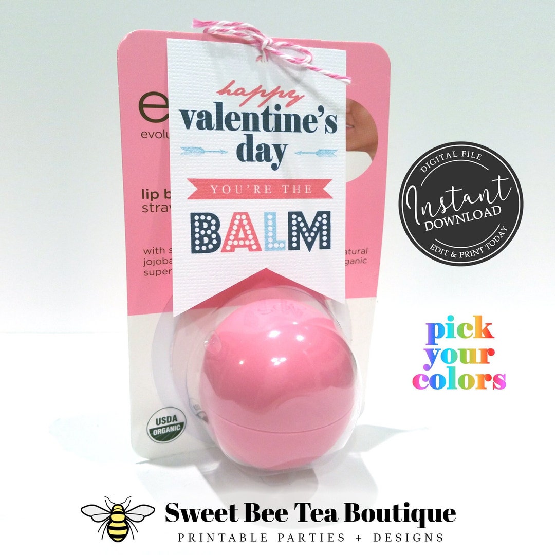 DIY Valentine's Day You're the Balm - Printable Flags Tags Husband ...