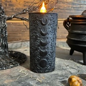 Beeswax Moon Phases Candle W/timer Tealight - Etsy