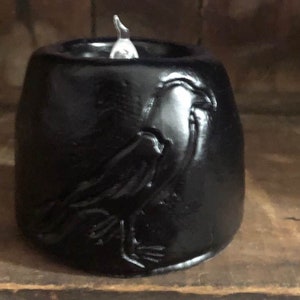 Raven Black Beeswax Flameless Candle W/timer Tealight - Etsy
