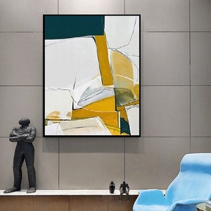 Framed Abstract Oil Painting on Canvas Modern Oil Painting - Etsy