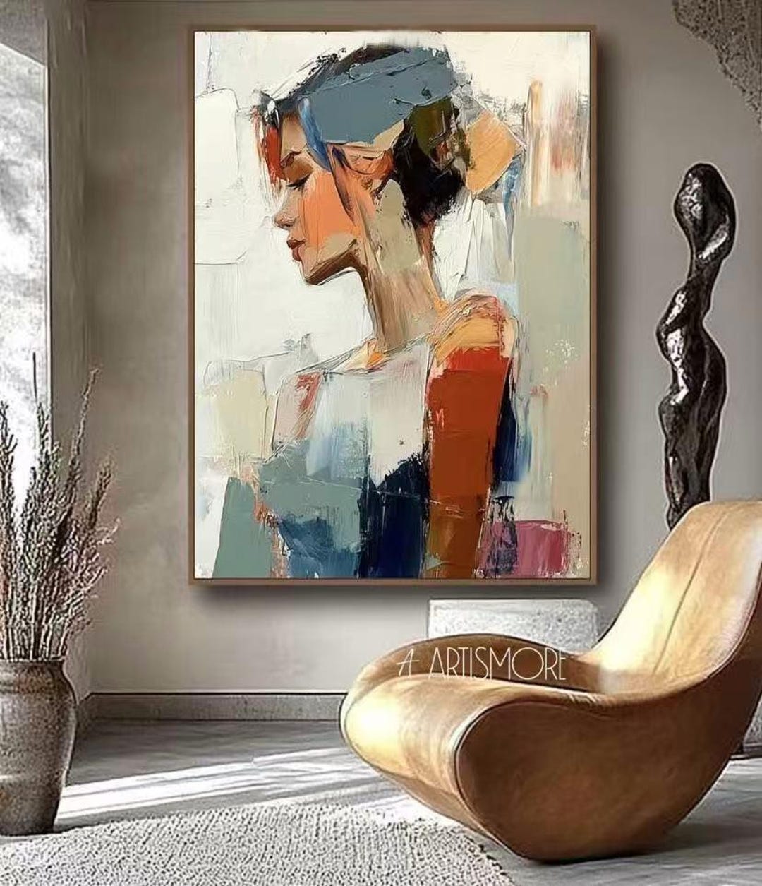 Handcrafted Figure Painting Modern Wall Art for Home Decor #MDP1005 - Etsy