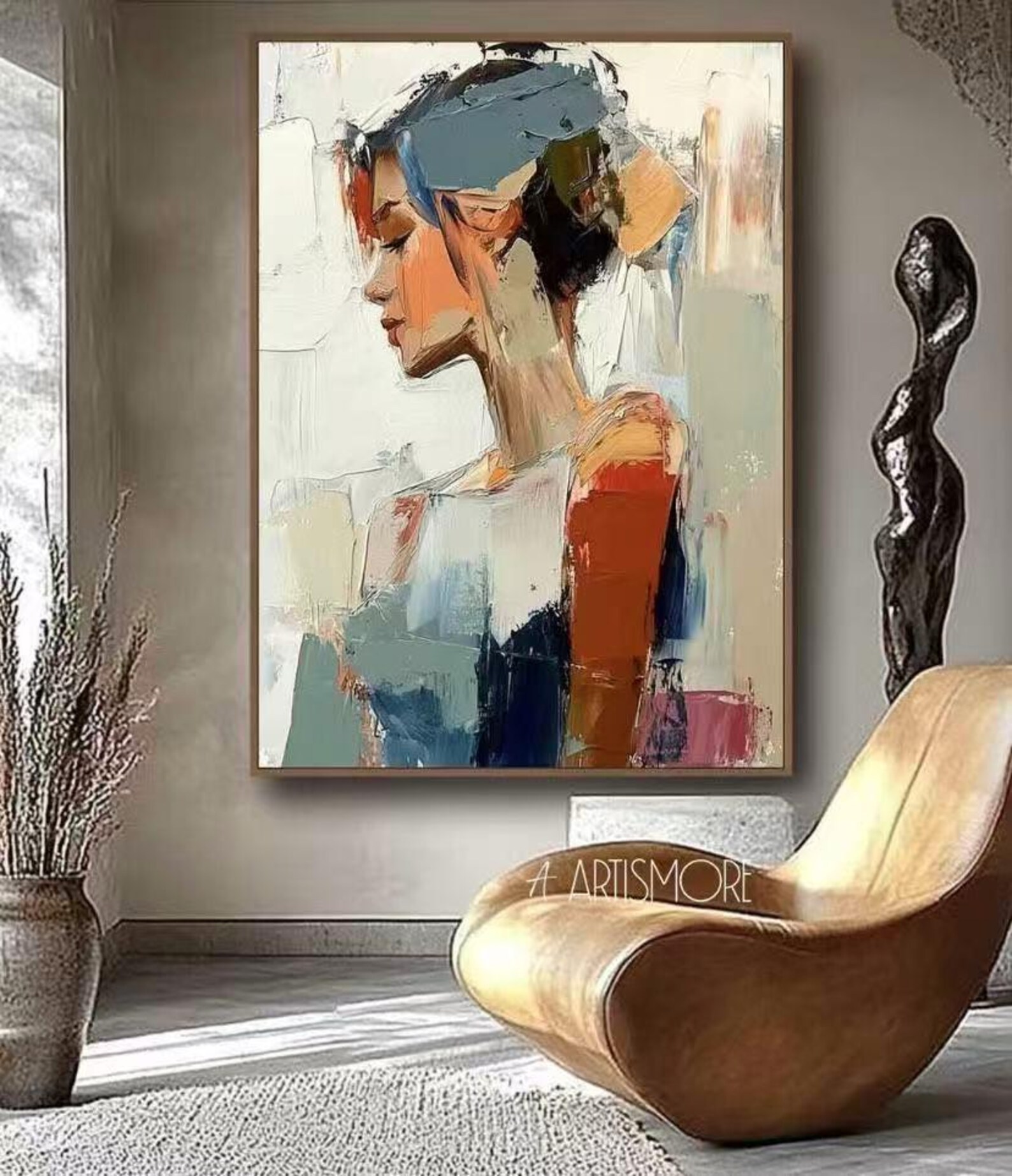 Handcrafted Figure Painting Modern Wall Art for Home Decor #MDP1005 - Etsy