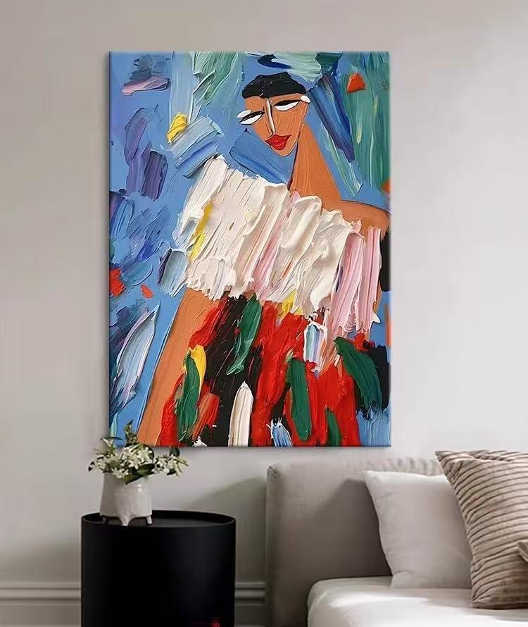 Handcrafted Figure Painting Modern Wall Art for Home Decor #MDP1022 - Etsy