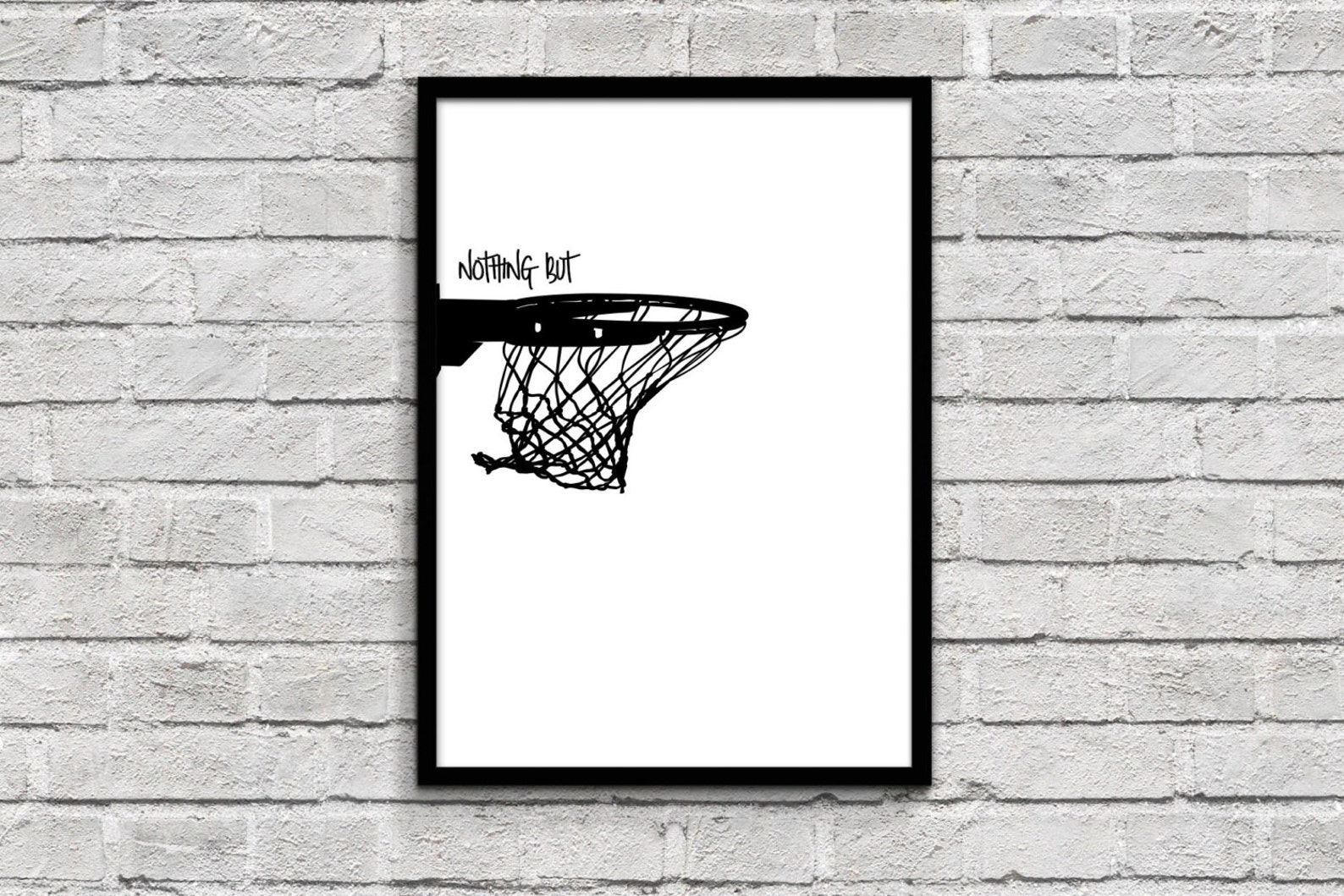 Basket Ball Fan Poster - Nothing but Net Basketball Kids Room 8.5 X 11 ...