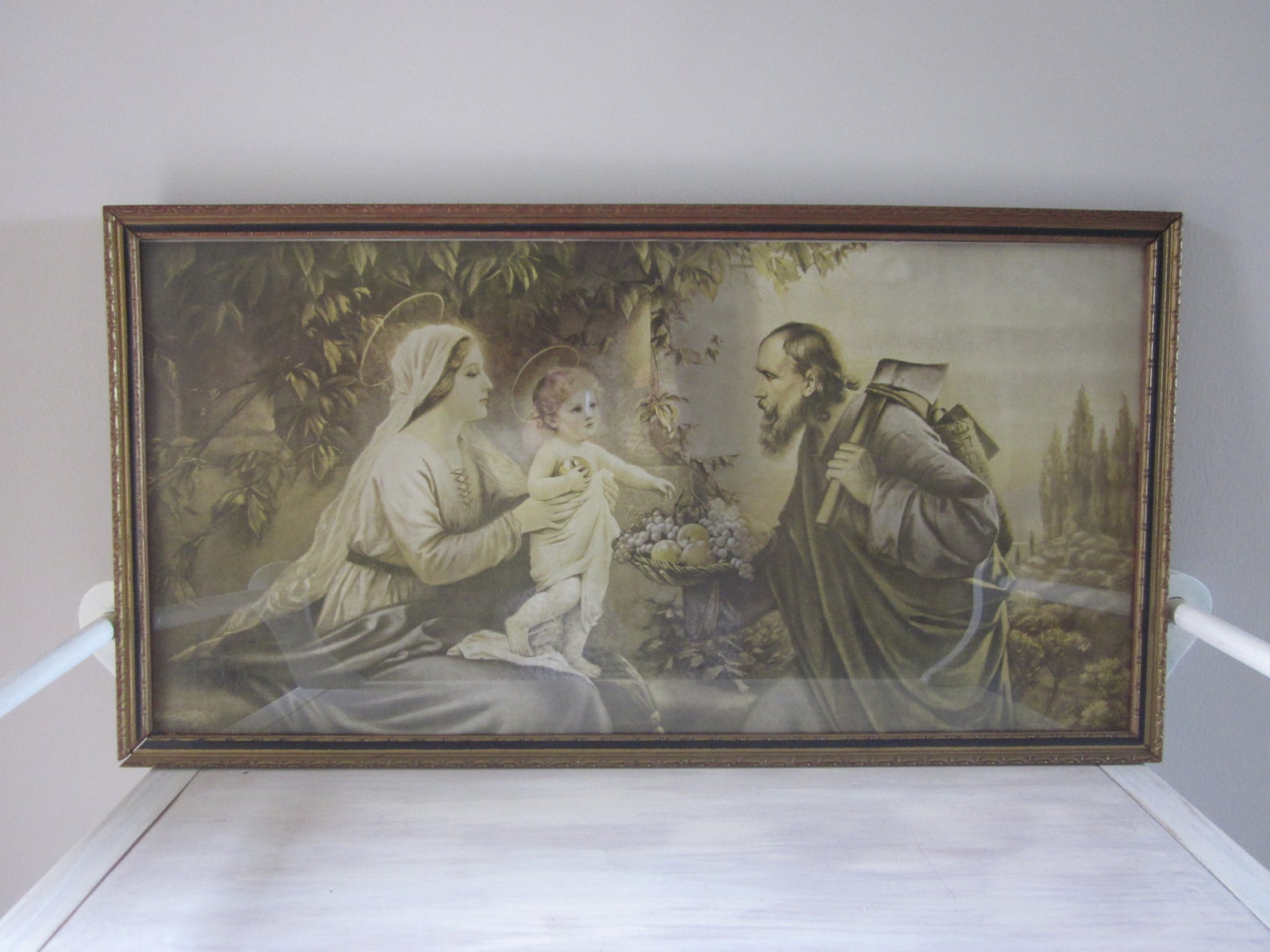 Vintage Print Mary Joseph Baby Jesus Christmas Catholic | Etsy