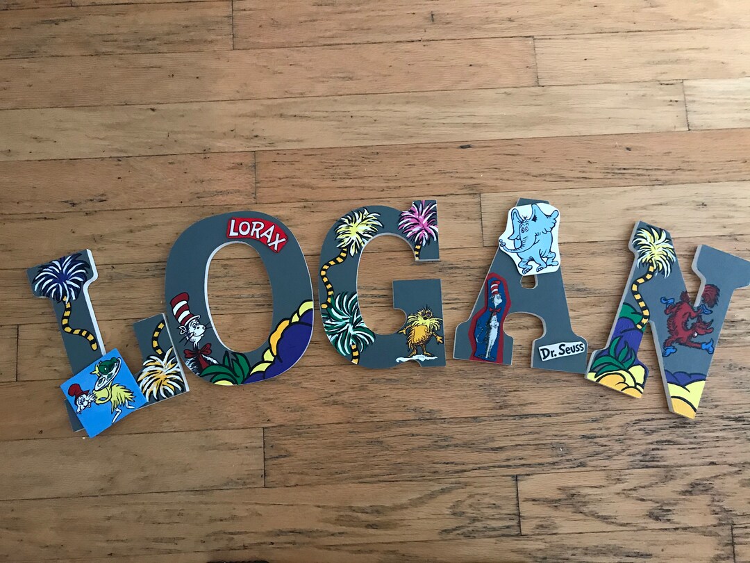 Custom 9 'logan Dr. Seuss' Theme 16.00 PER LETTER for Child's Name ...