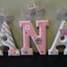 Custom 'ELIANA' 6 Grey and Pink Nursery Theme Letters 13.25 PER LETTER ...