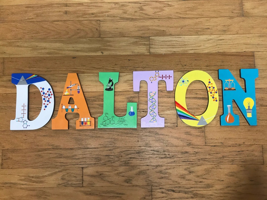 Custom Hand-painted Science Theme Wooden Name Letters for Nursery ...