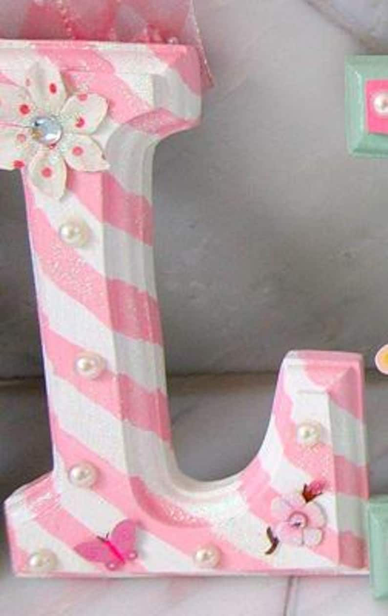 Custom Wooden Name Letters – Pink & Mint Nursery Decor - Etsy