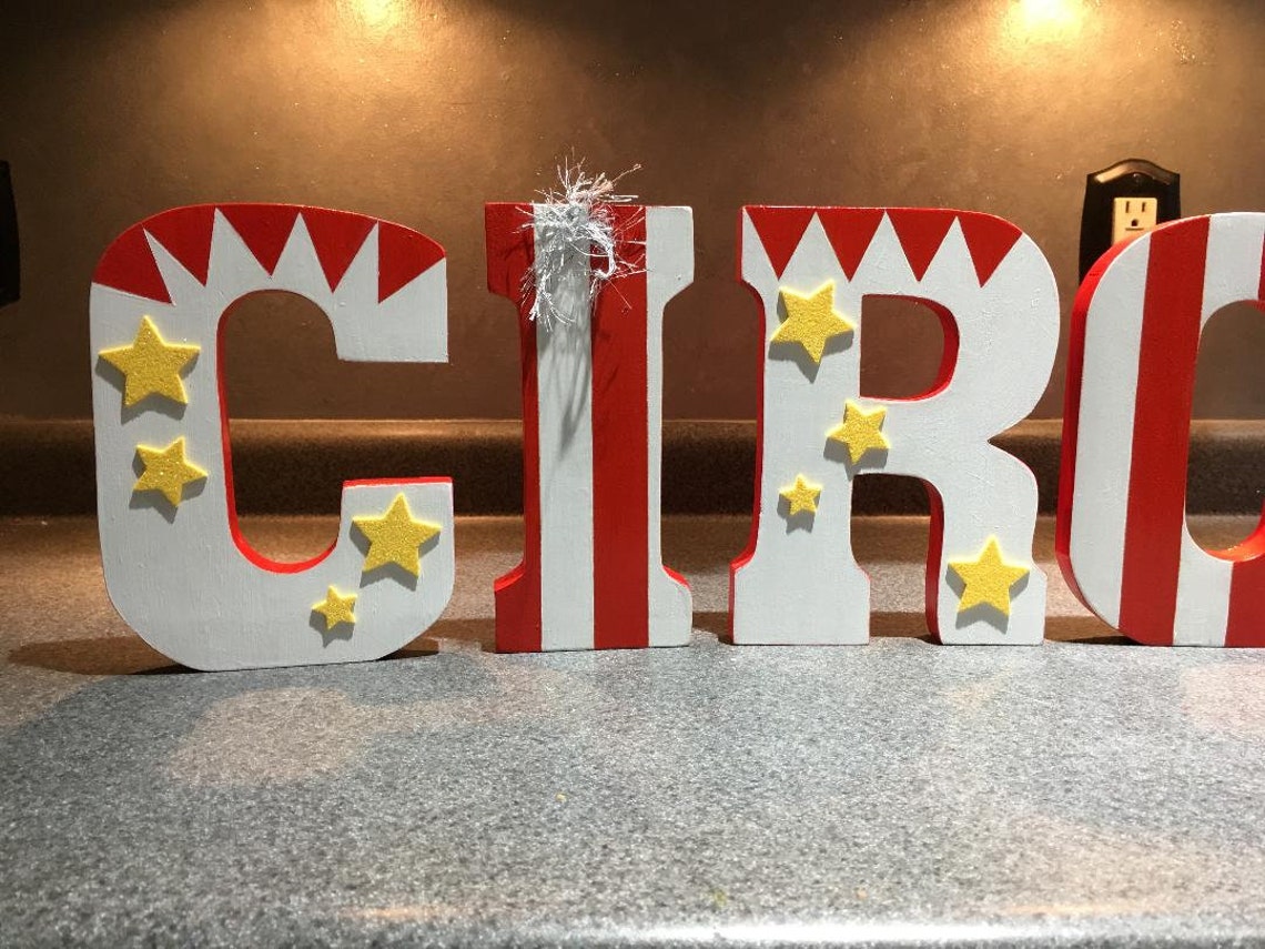 Custom 8 Standing circus Wooden Nursery Wall | Etsy