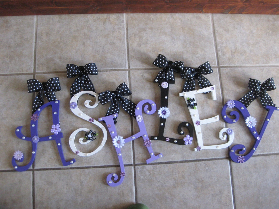 CUSTOM Script Style Wooden Hanging Wall Letters - 13.50 PER LETTER -for ...