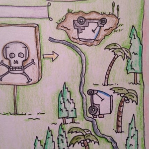 Large Hand Drawn Map With Computerized Text - Etsy