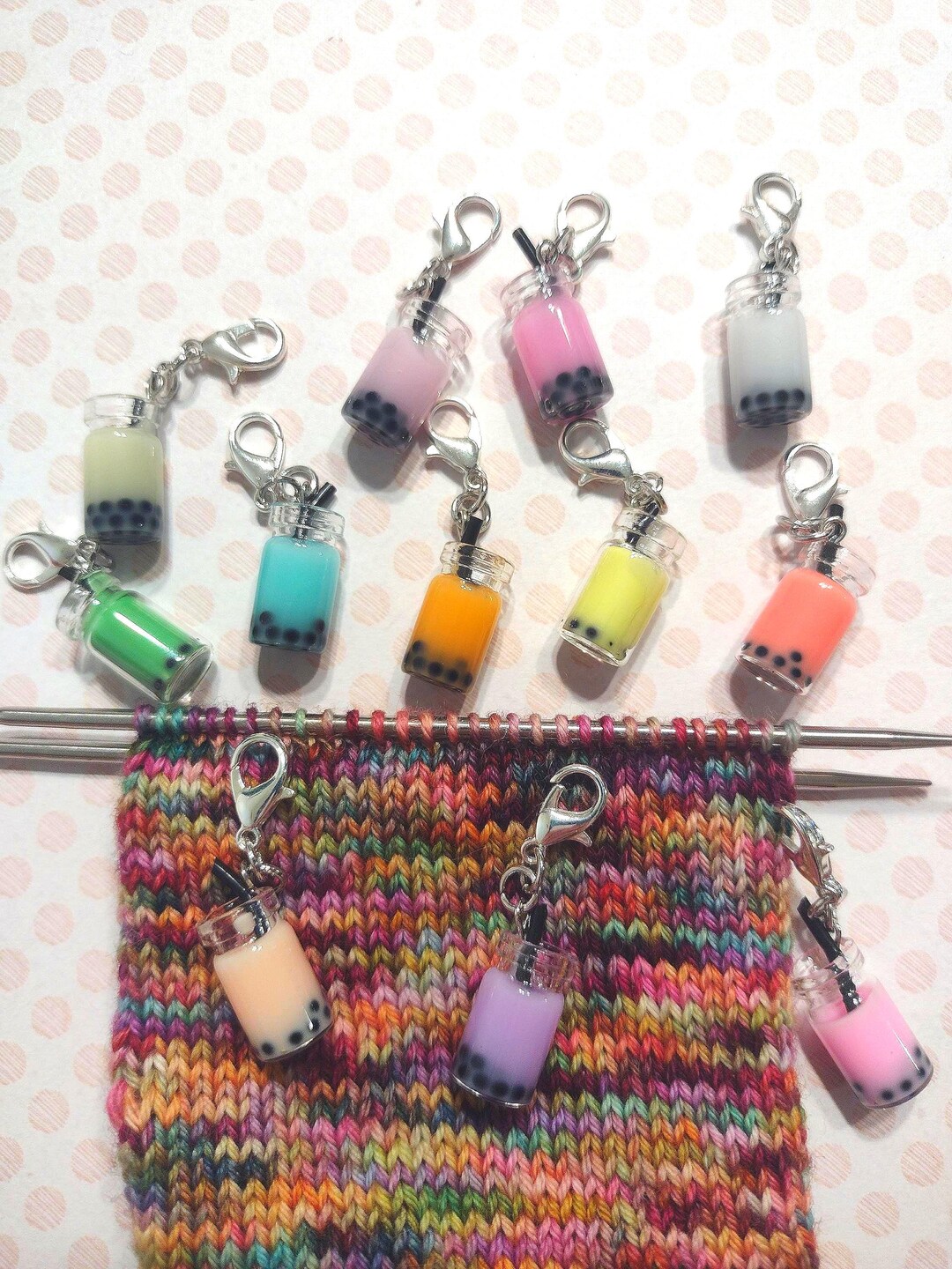 Colorful Boba Milk Tea Progress Keepers / Stitch Markers for Knitting ...