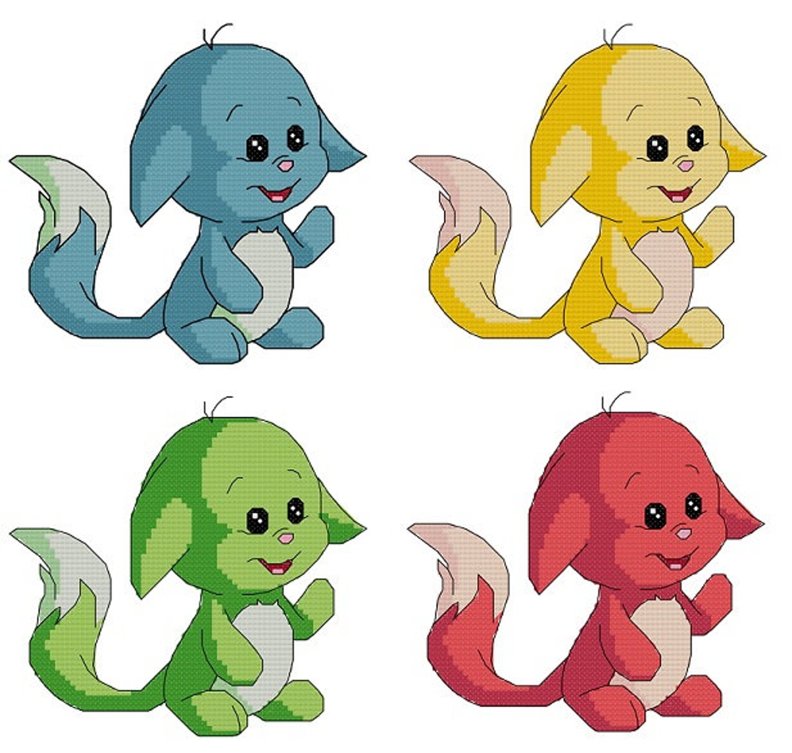 Blue Kacheek Neopets Cross Stitch Pattern (PDF) - Etsy