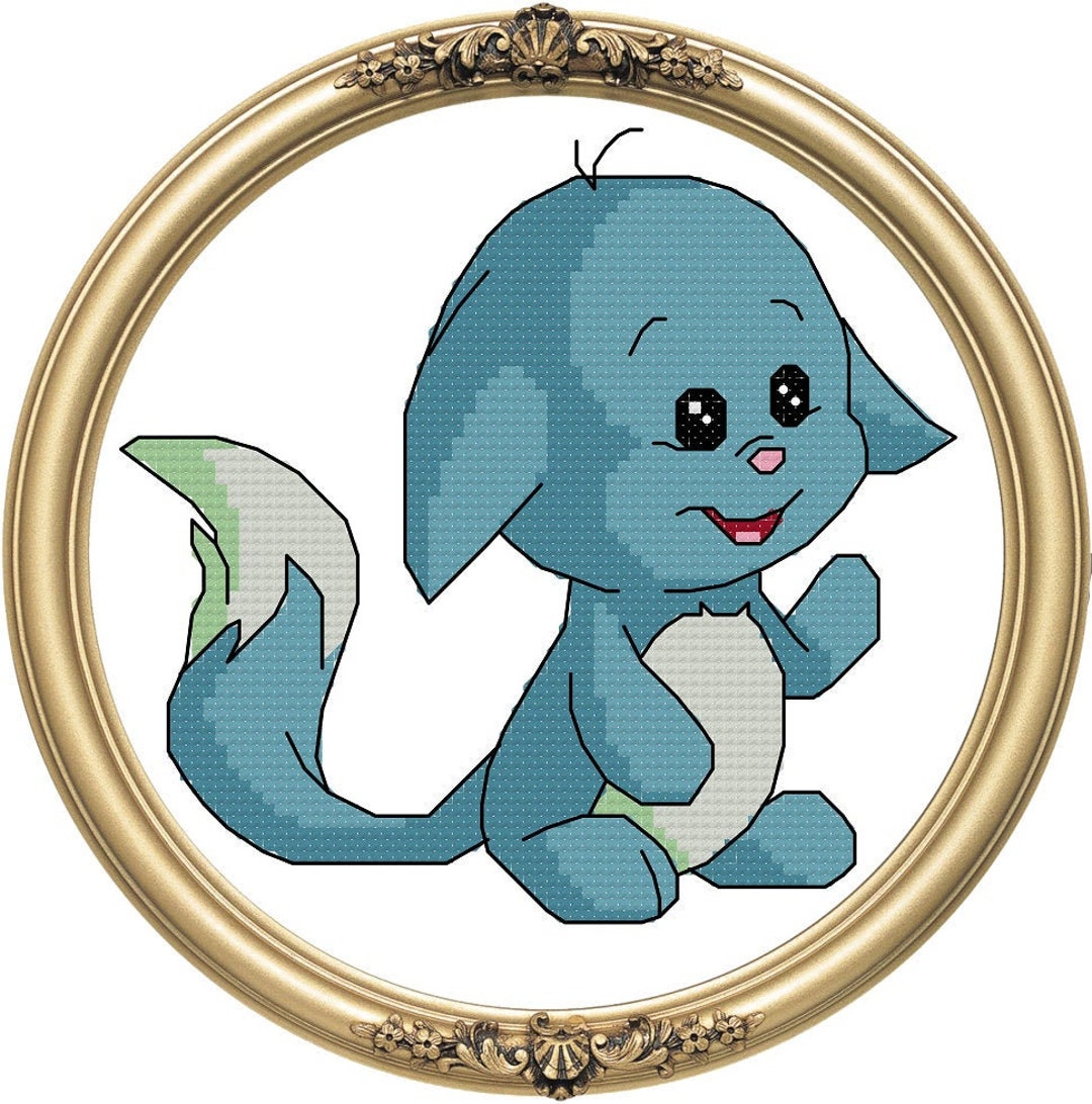 Blue Kacheek Neopets Cross Stitch Pattern (PDF) - Etsy