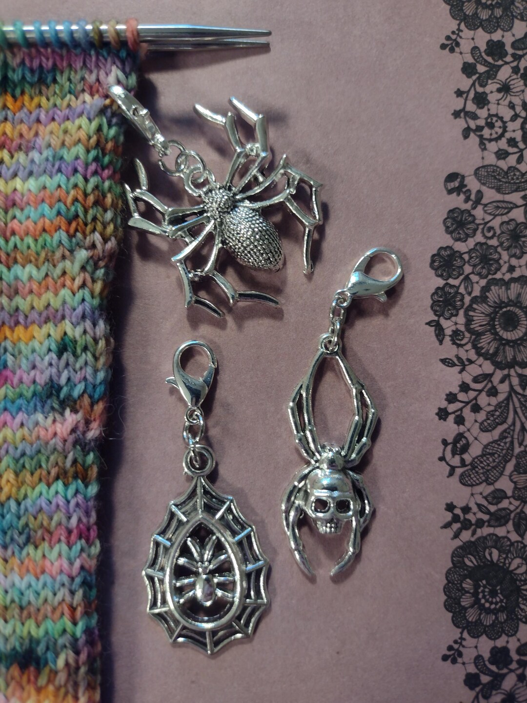 Spooky Spiders Progress Keepers / Stitch Markers for Knitting and ...