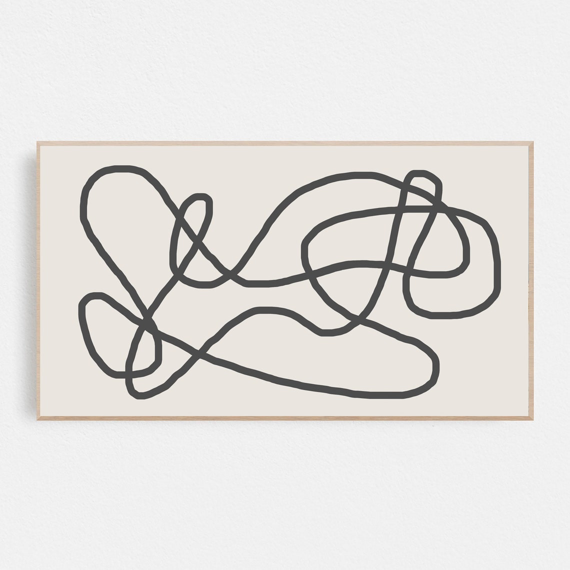 Frame TV Art Abstract "black Squiggle", Samsung Frame TV Art, Digital ...