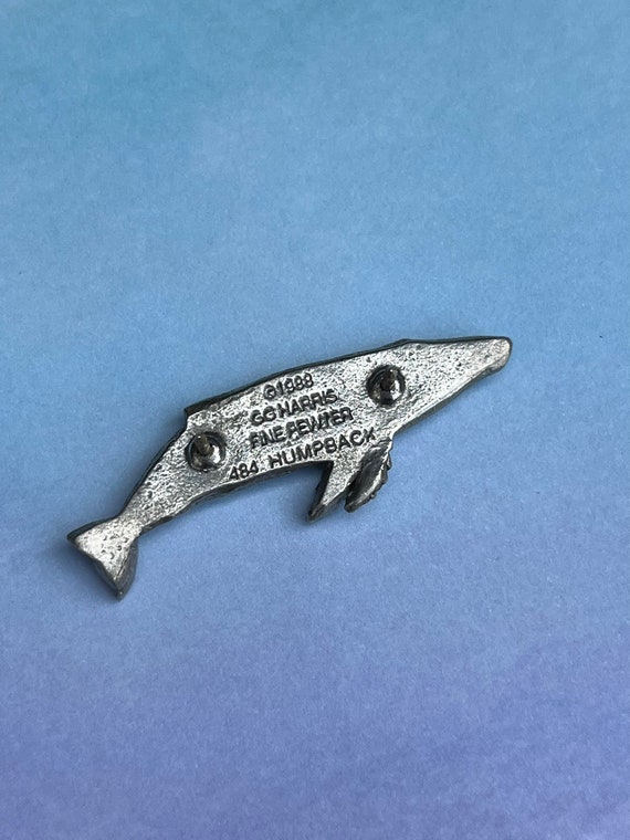 VINTAGE HUMPBACK Whale Pin & Calligraphy Art Gift | 1… - Gem