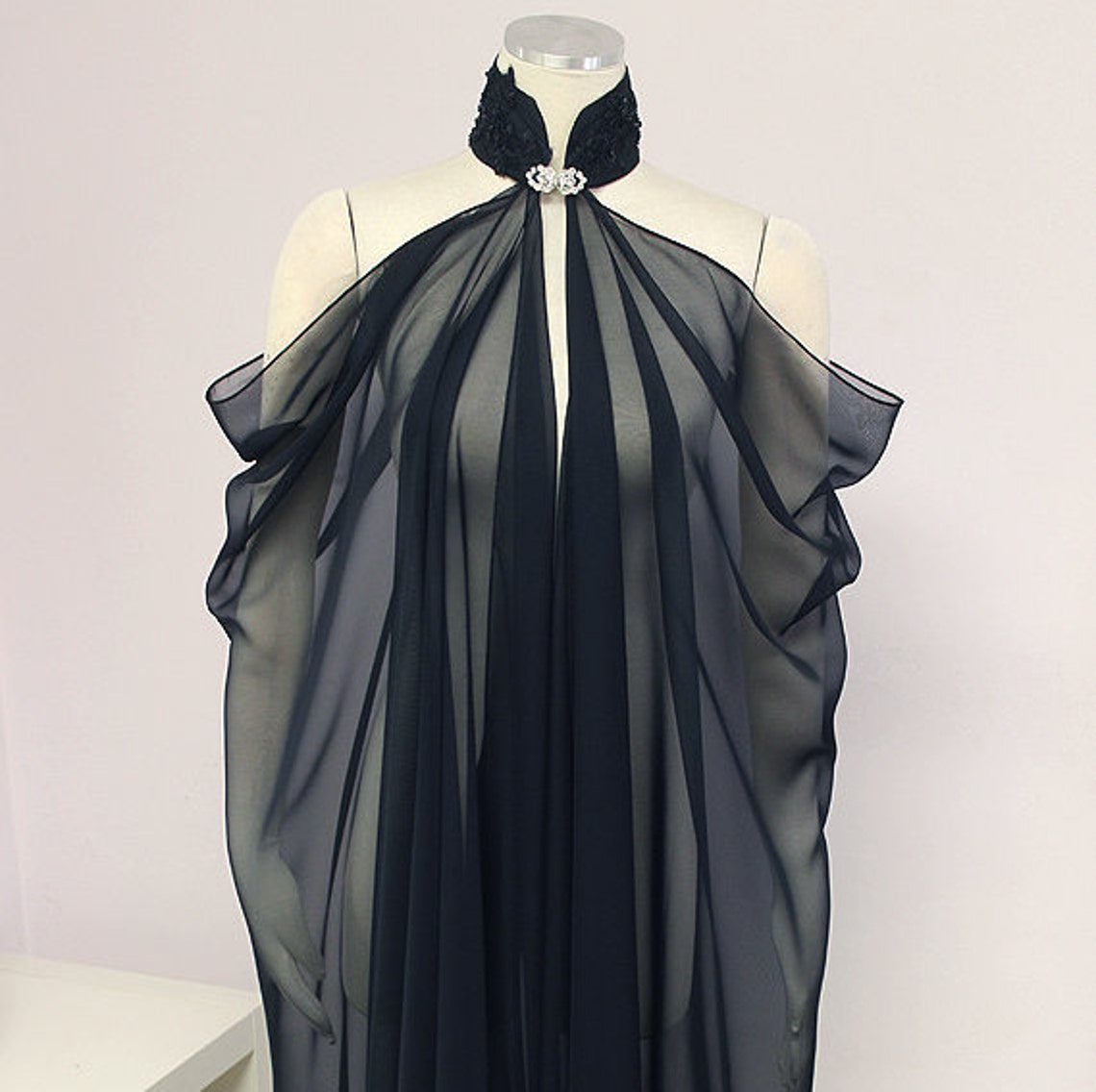 Extra Long Black Elven Cape - Etsy