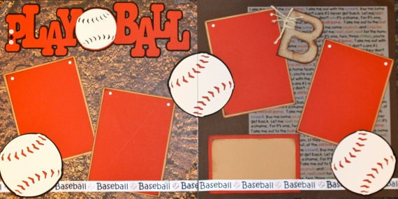 Play Ball 12x12 Premade Scrapbook Layout | Etsy
