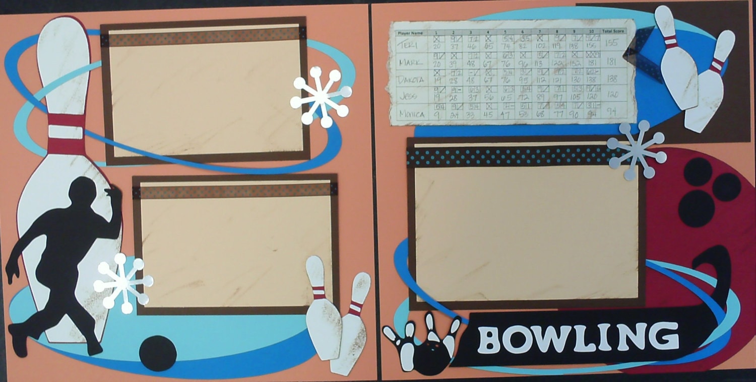 Bowling 12x12 Premade Scrapbook Layout - Etsy