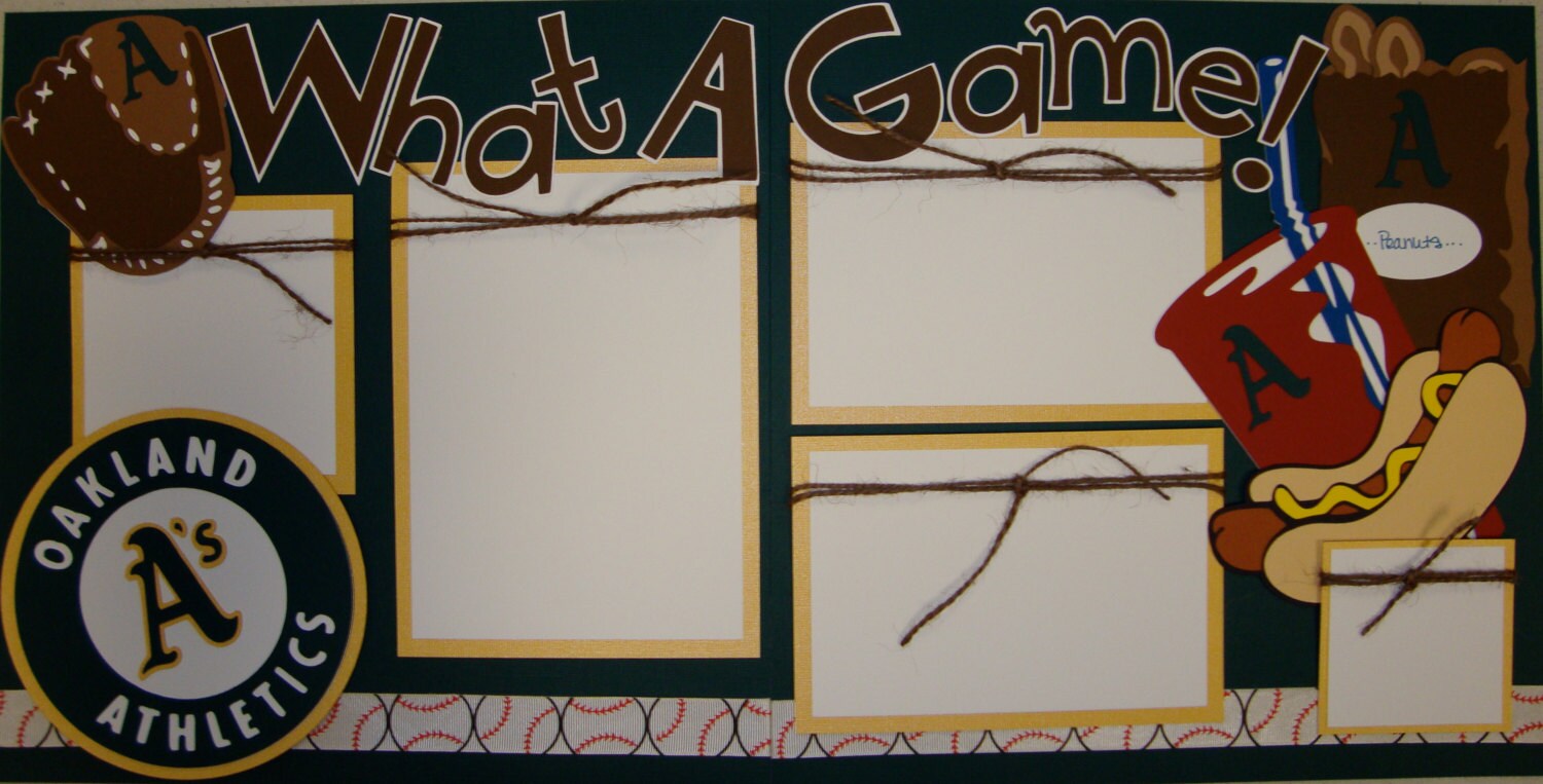 A's Baseball 12x12 Premade Scrapbook Layout - Etsy