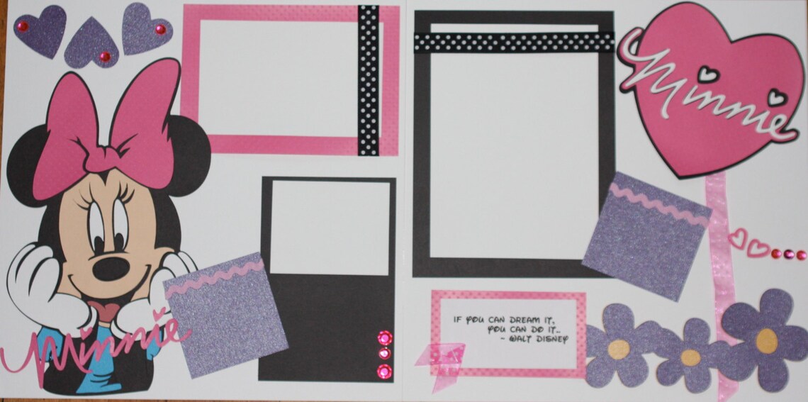 Disney Minnie Mouse 12x12 Premade Layout - Etsy