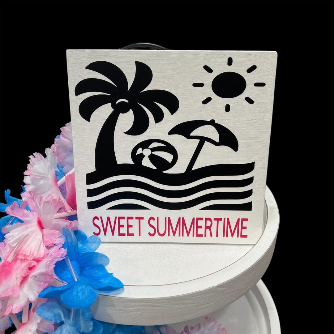 SWEET SUMMERTIME Tiered Tray Sign, Summertime Sign, Tiered Tray Decor ...