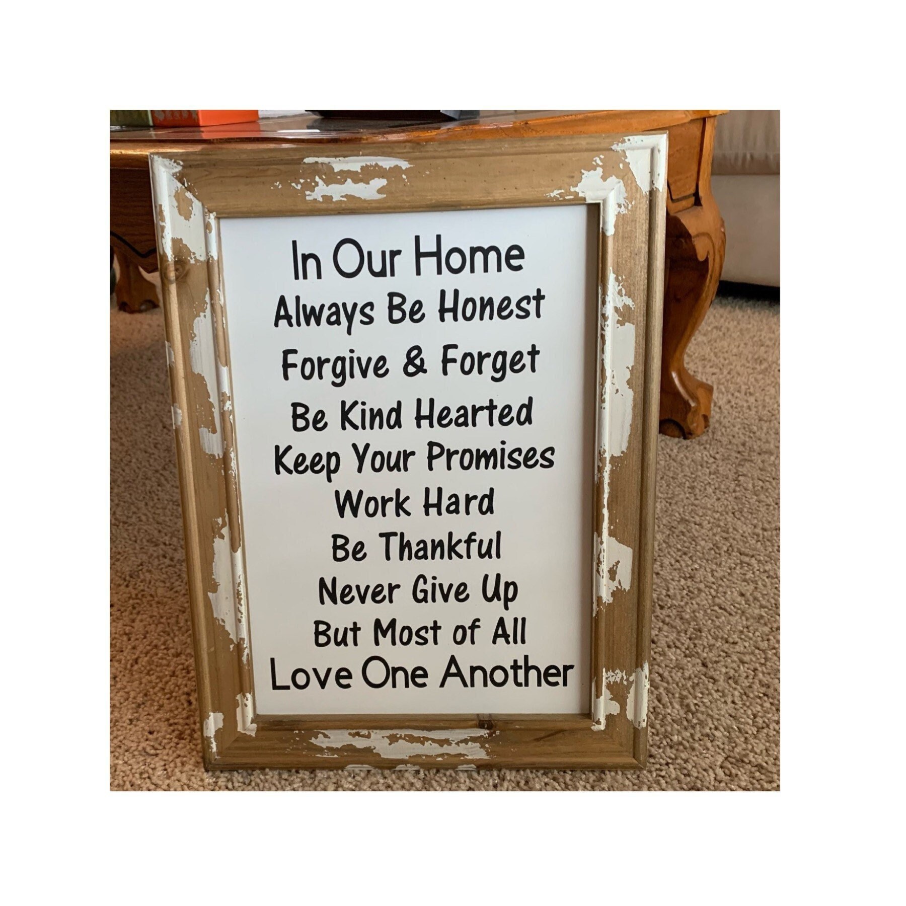 In Our Home Sign, Home Rules Sign, Home Decor, Farmhouse Decor, Signs ...