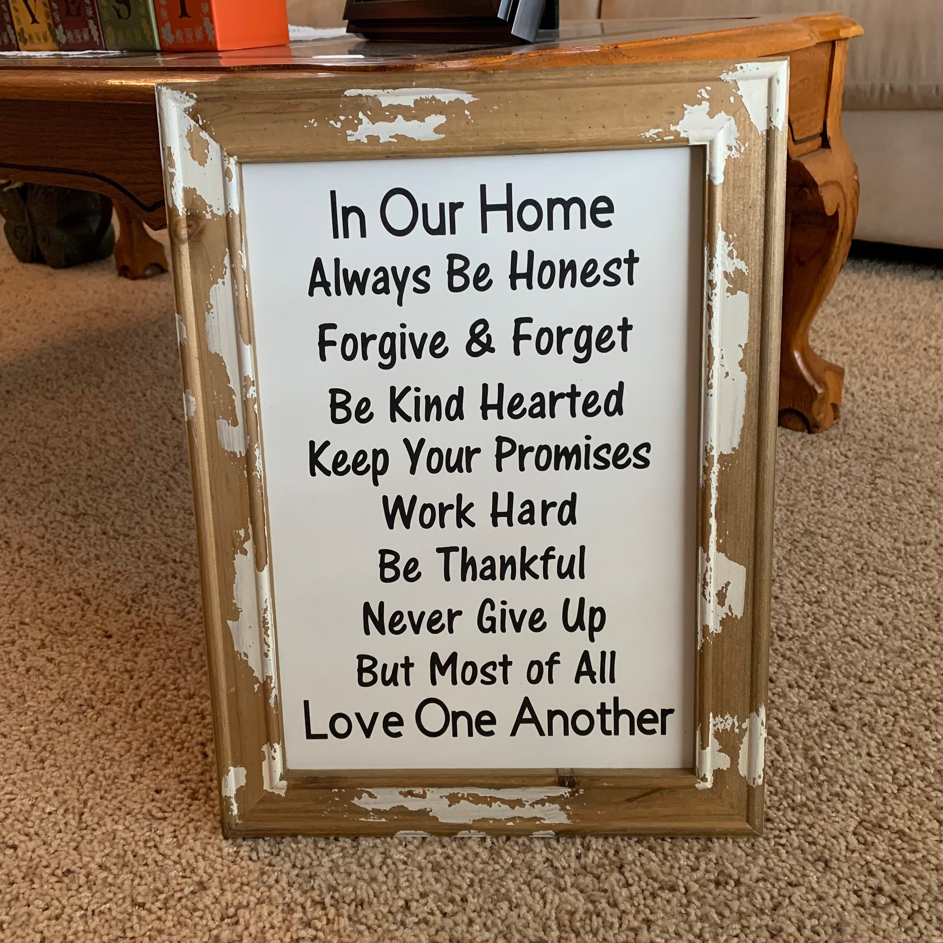 In Our Home Sign, Home Rules Sign, Home Decor, Farmhouse Decor, Signs ...