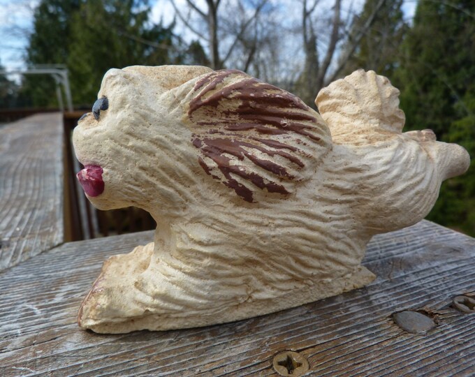 CHALKWARE Dog/////antique Chalk Dog on the Run Statue - Etsy