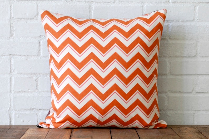 Orange Chevron With Graphite Print - Etsy
