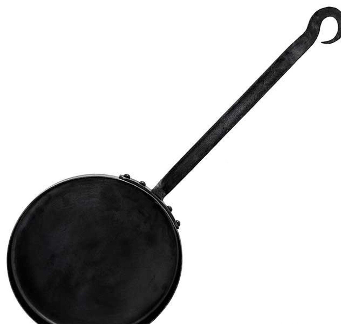 1 X Skillet Long Metal Frying Pan Reenactment Viking Medieval Cooking ...