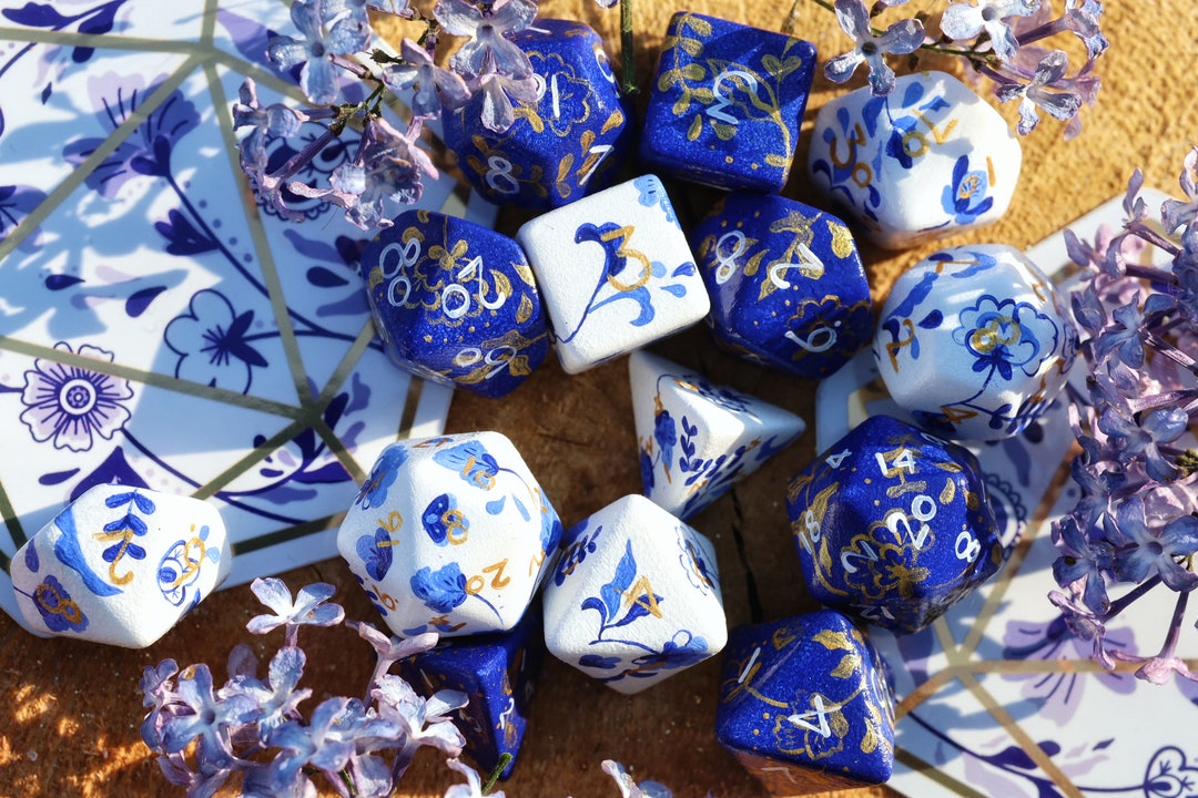 Porcelain Dice Set | Handpainted (pre-order) - Etsy