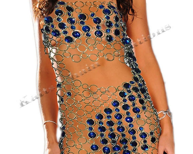 Blue Ribbon Exotic Sexy Chainmail Dress Etsy
