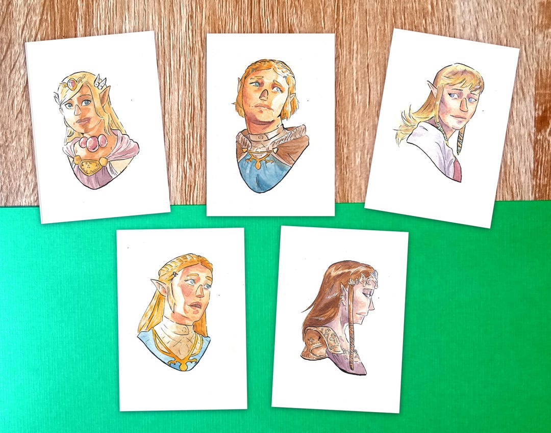Princess Zelda Watercolour Portraits - Etsy