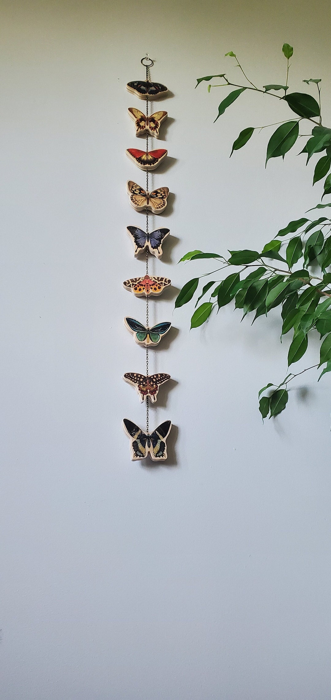 Butterfly Wall Hanging Garland, Woodland Nursery Decor, Wood Wall Art ...